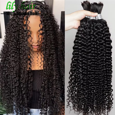 10A Jerry Curly Human Hair Bulk Extensions For Boho Braiding