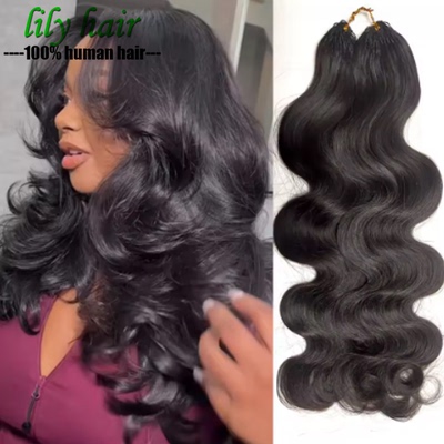 12A Knotless Separated Body Wave Feather Crochet Human Hair
