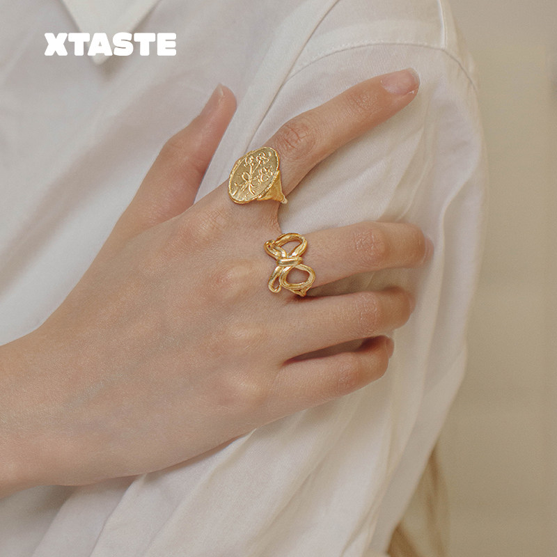XTASTE 西班牙 CRISTINA JUNQUERO浪漫花束印章蝴蝶结戒指高级感