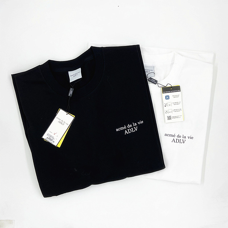ADLV Basic LOGO基础款字母印花纯色短袖T恤acme de la vie情侣_虎窝淘