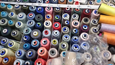 金泰高士602缝纫线雅曼AE黄粉多色细线薄料细线TEX18真丝布料用线