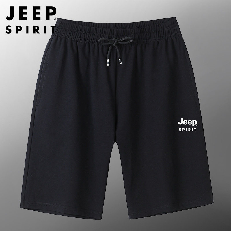 JEEP SPIRIT夏季新款五分裤男宽松爸爸跑步运动休闲短裤男装男裤