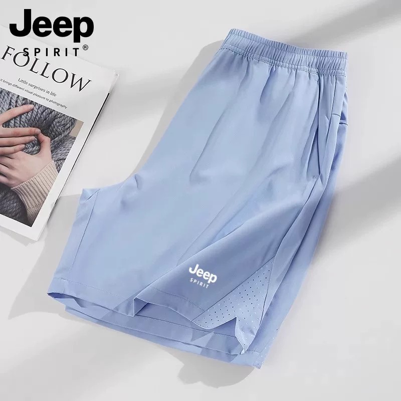 JEEP SPIRIT冰丝速干短裤男女同款夏季宽松大码运动健身五分裤子