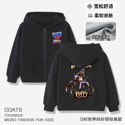 波比的游戏时间poppy playtime游戏加绒外套男女连帽卫衣上衣秋冬