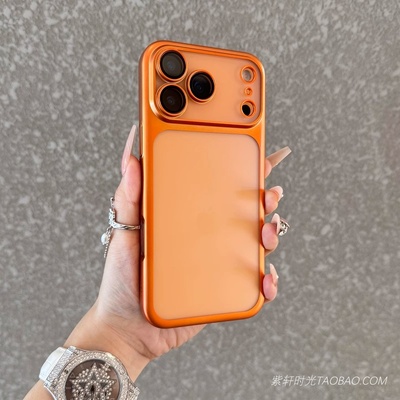 电镀磨砂准分子全包镜头适用1+Ace6一加15手机壳oppoFindx9星宇橙色vivoX300pro高级感iQOO15 不沾指纹亚克力