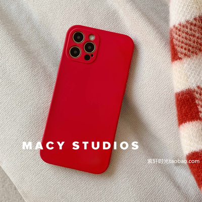 适用三星直边手机壳喜庆中国红色