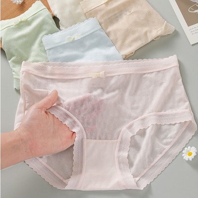 彩田32678中腰性感镂空32691高腰网纱蕾丝花边女士内裤茶抑菌