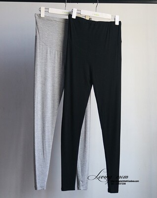 莫代尔夏款高弹力针织孕妇裤