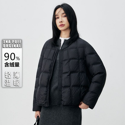 设计师款高端90白鸭绒面包羽绒服