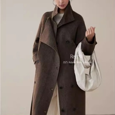 绵羊毛羊绒双面呢大衣毛呢外套