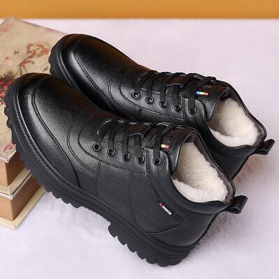 软皮2026男士棉鞋冬季加厚保暖爸爸加绒棉皮鞋防寒防滑雪地男鞋