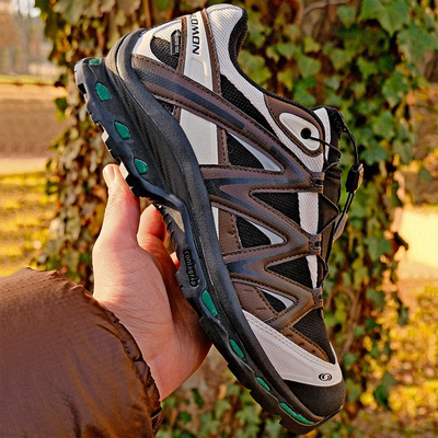 代购Salomon XT-QUEST GTX萨洛蒙复古棕拼色防水耐磨户外休闲跑鞋