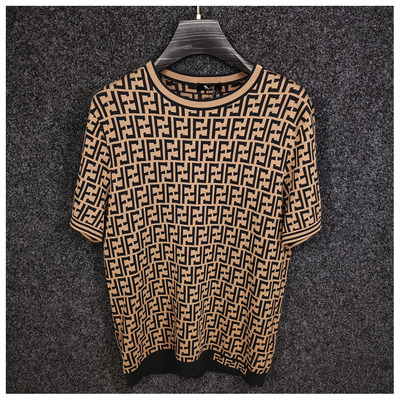 特惠 FENDILOR  23秋冬新款男士圆领加厚休闲字母印花短袖T恤衫