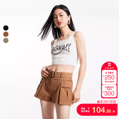 tq区绫致CoutureMade短裤女2025春夏休闲百搭风口袋显瘦