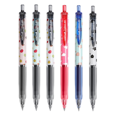 uni日本花卉办公考试按动中性笔