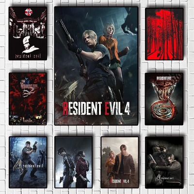 Resident-Evil Game Poster Classic Movie Canvas Painting Art