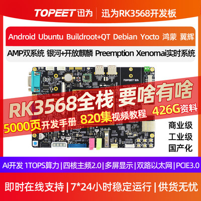 迅为RK3568开发板ARM3568J核心板瑞芯微人工智能AI鸿蒙Linux安卓