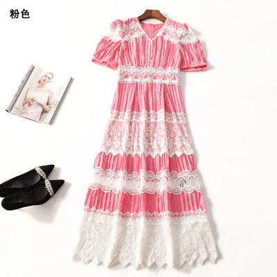 414298 夏连衣裙 深圳女加长款五分袖套头.S.M.L.XL.2XL