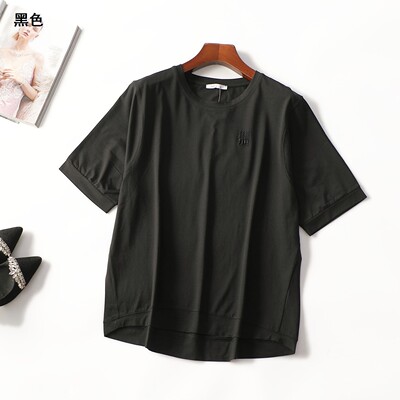 506301 夏T恤 女中长款短袖套头.M.L.XL