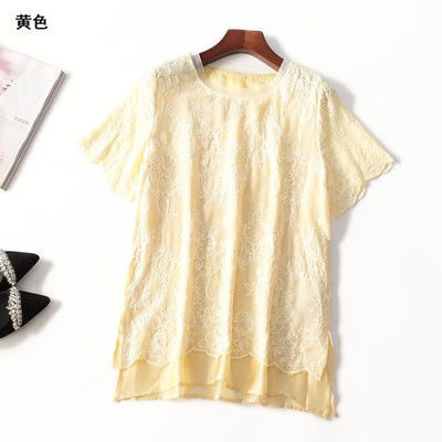 411889 夏上衣 女中长款短袖圆领