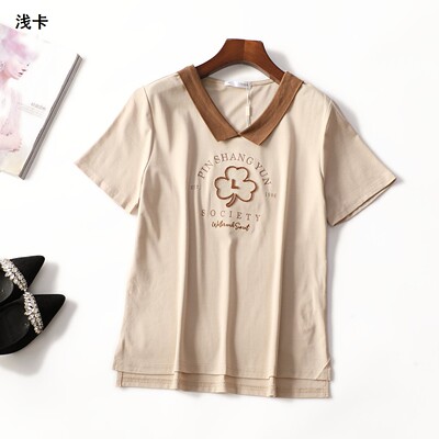 249060 夏T恤 女中长款短袖套头.2XL.4XL.3XL