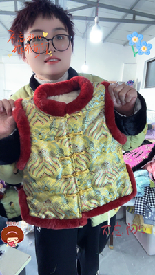 新款儿童唐装马甲中国风男童中式背心冬装宝宝过年女童新年拜年服