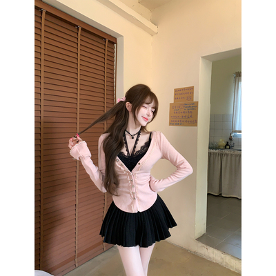 【瑞茜】名伶千金2.0 纯欲风小众设计显瘦时尚套装 R9335-1D