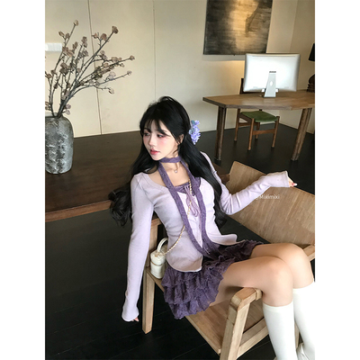 春夏甜辣显瘦设计感针织开衫