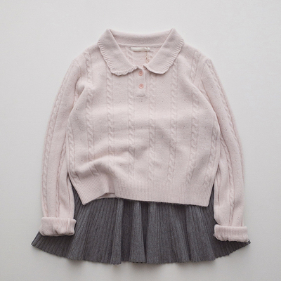 奶油少女娃娃领毛衣女2025秋季新款韩系减龄软糯显瘦小个子上衣