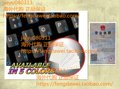 Dvorak Simplified Keyboard Stickers with Blue Lettering ON T