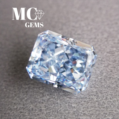 浅蓝钻高碳钻雷迪恩冰花切长方形裸石高精切工大师级宝石裸钻包邮