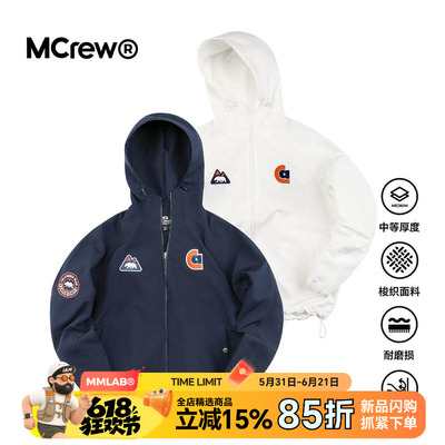 MCREW系列字母绣花藏青夹克