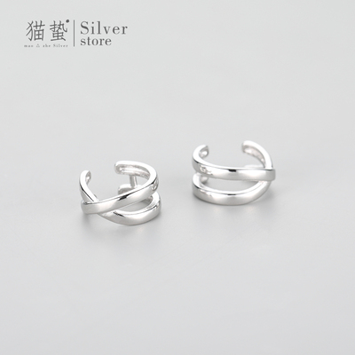 猫蛰小众设计女生无耳洞纯银耳夹