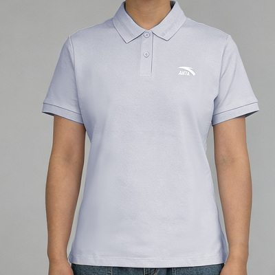 安踏大师POLO衫女正肩商务翻领短袖夏新款3休闲T恤上衣162628113