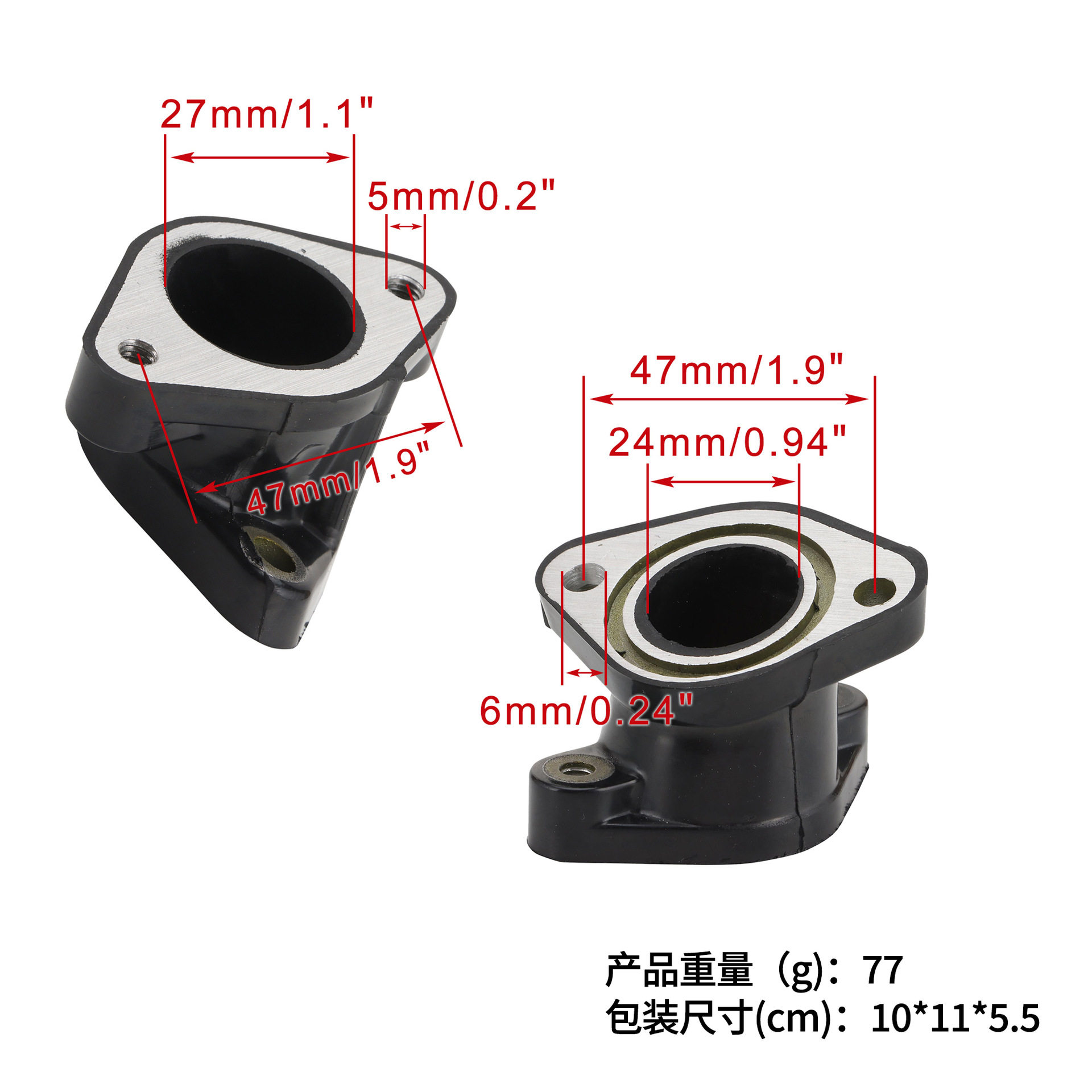 摩托车进气歧管接头适配CRF100CRF100F 04-09 11-13 XL100 XL100s