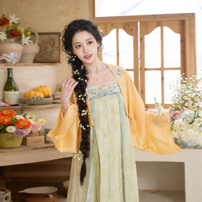 翠引芳华 清水溪汉初改良汉服女新款法门寺外衫春秋季甜美齐胸裙