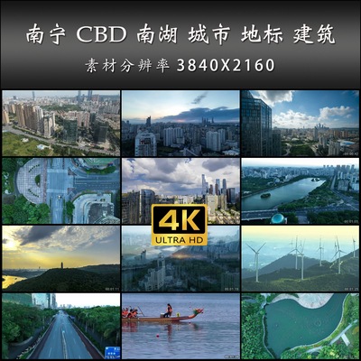 南宁 CBD 南湖 城市 地标 建筑  旅游 高清 实拍 4K 视频素材
