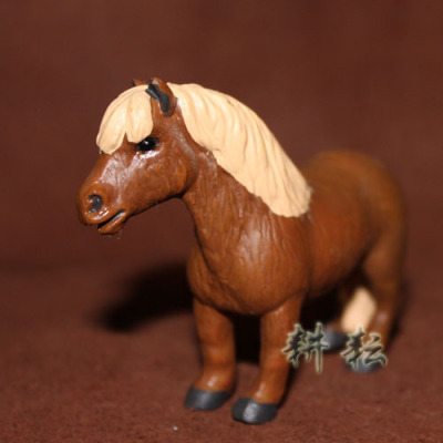 safari 正品儿童玩具仿真动物场景模型 农场动物棕小马 矮种马