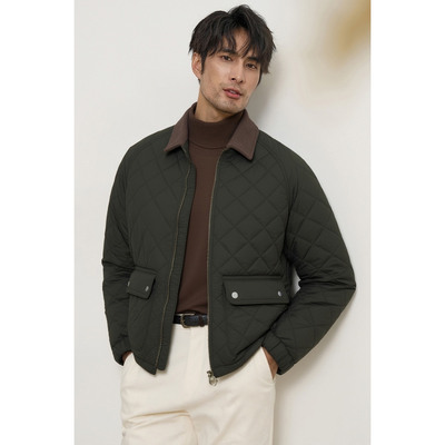 BBR复刻秋冬巴恩风美式复古绗缝菱格翻领棉衣男保暖加厚夹棉外套