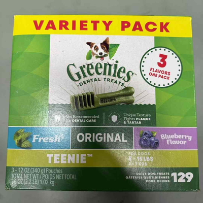 美国直邮 蓝莓味绿的Greenies狗狗洁齿骨磨牙薄荷原味蓝莓129根