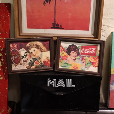 泰国旅行集市淘回可乐复古实木画