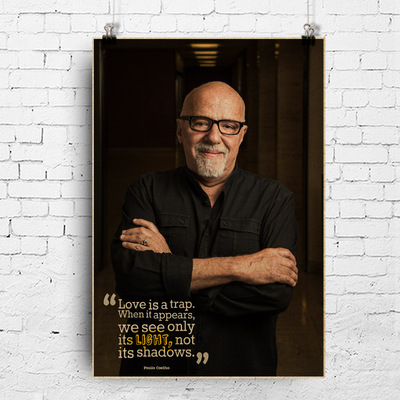 作家肖像画 保罗科尔贺 Paulo Coelho 牧羊少年奇幻之旅挂图