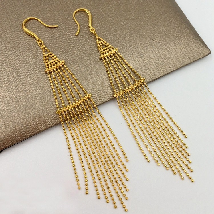 新款 AU750豪华珠珠耳坠 18K彩金黄金玫瑰金白金耳线耳钉耳环耳扣_虎窝淘