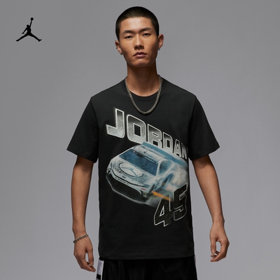Jordan男子赛车印花纯棉圆领短袖