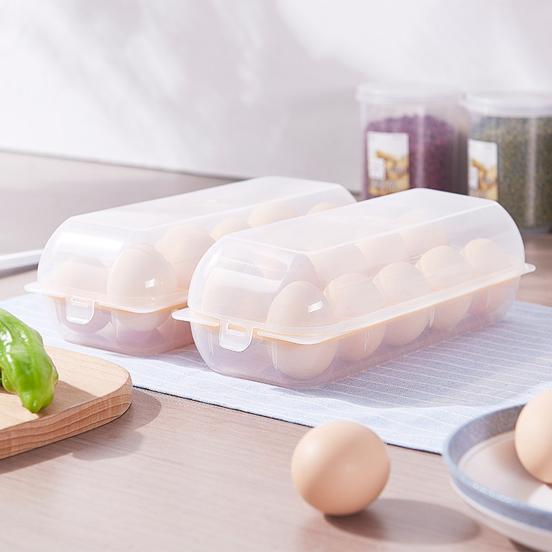 日本进口鸡蛋抗菌收纳盒冰箱食品保鲜盒厨房鸡蛋架带盖透明整理盒