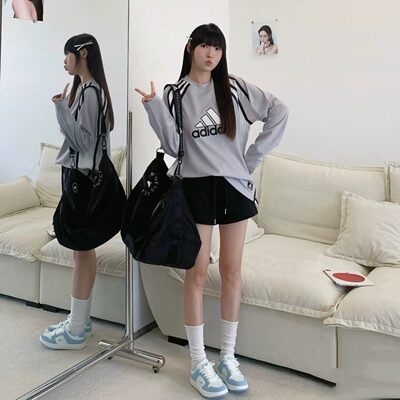 阿迪达斯网眼速干长袖运动T恤