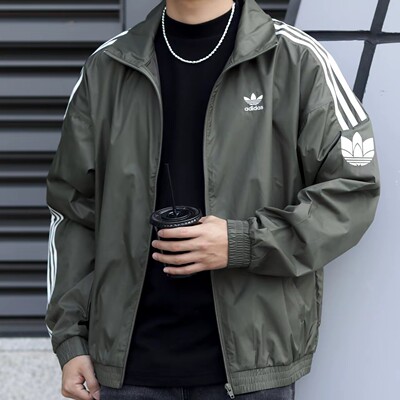 阿迪达斯男女立领防风运动夹克
