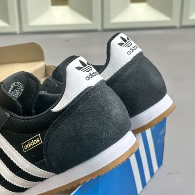 Adidas R71男女同款三道杠潮流百搭T头复古休闲运动鞋黑色IH1324