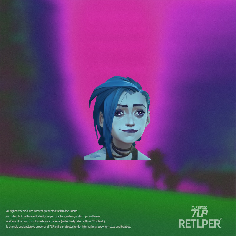 RETLPER反光贴纸 放空发呆的JINX 金克丝爆爆涂鸦 汽摩防水贴纸