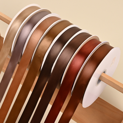 2.5cm厘米宽加密缎带米色米黄色白色灰色黑色咖啡色棕色褐色香槟